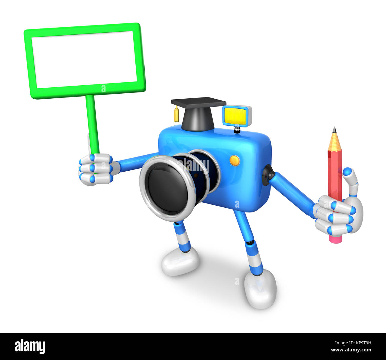 The left hand Holding the board Doctor Blue Camera Character. The right ...