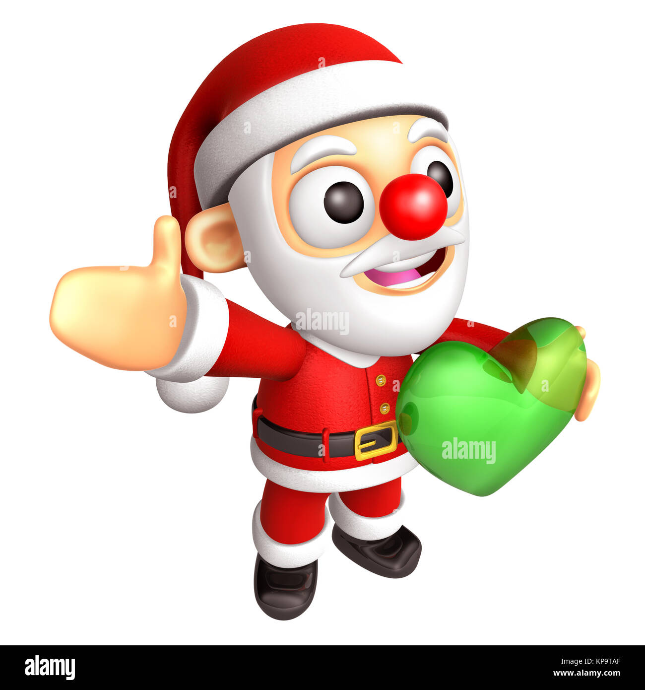 The Santa Mascot is holding a big Heart. 3D Christmas Character Design ...