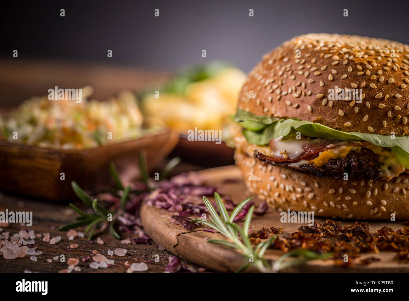 Fresh homemade burger Stock Photo - Alamy
