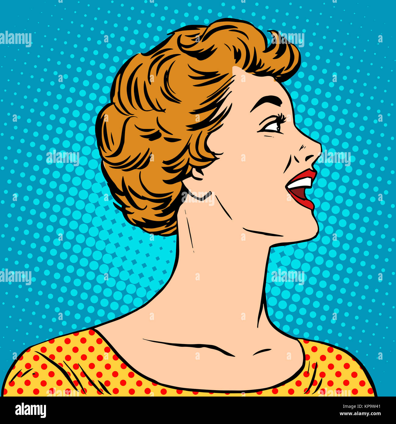 Beautiful girl in a poster style Stock Photo - Alamy