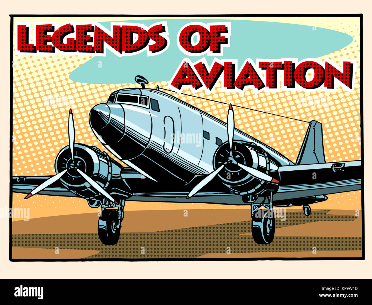 Legends of aviation abstract retro airplane Stock Photo - Alamy