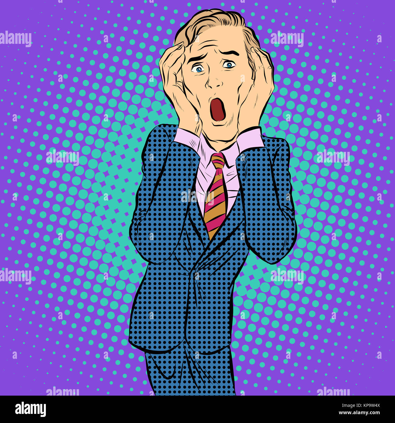 Skrik cry horror businessman emotion Stock Photo - Alamy