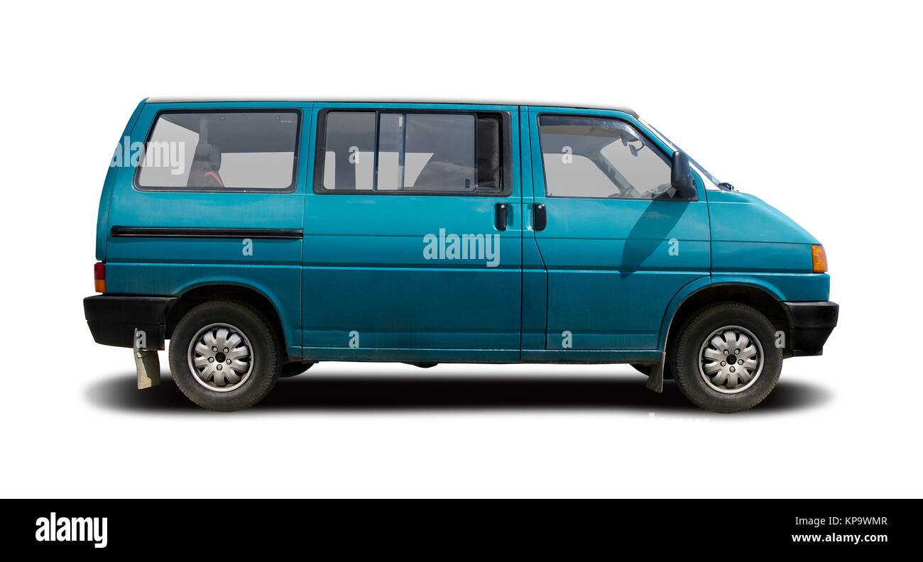 Minibus side view isolated on white Stock Photo - Alamy