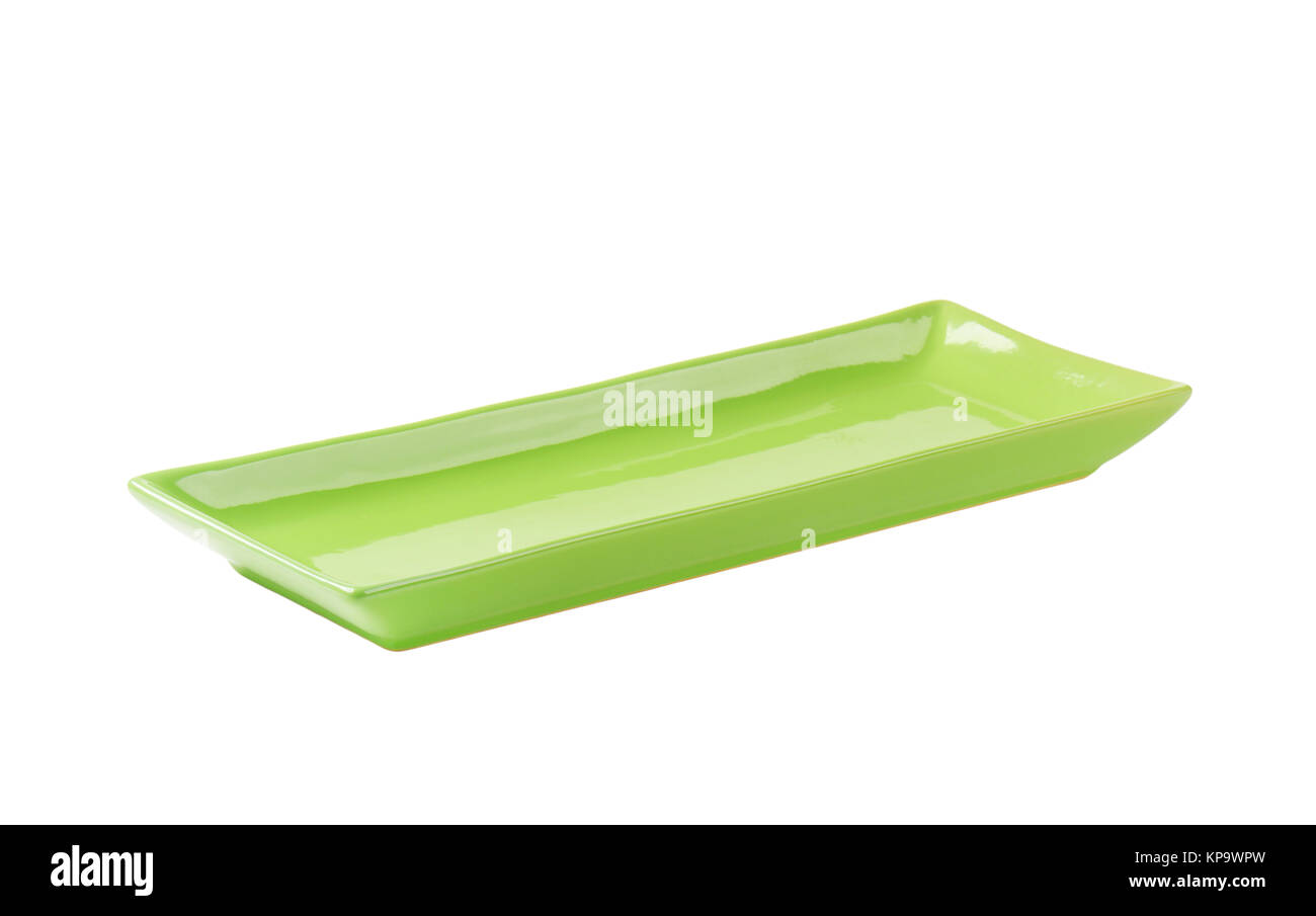 Rectangle green ceramic platter Stock Photo - Alamy