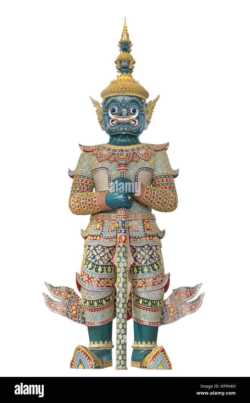 Thai giant guardian isolated on white background Stock Photo - Alamy