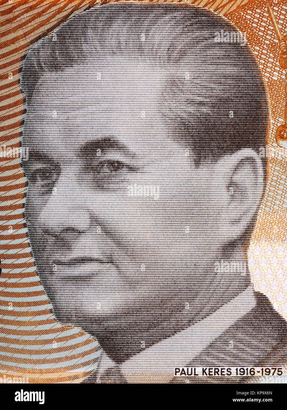 Paul Keres portrait from Estonian money Stock Photo - Alamy