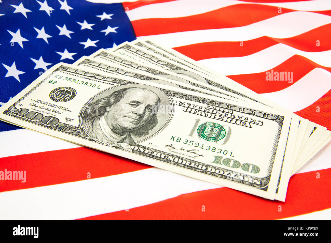American dollars and flag Stock Photo - Alamy