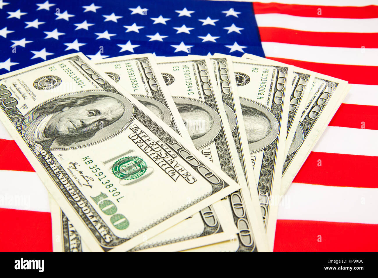 American dollars and flag Stock Photo - Alamy