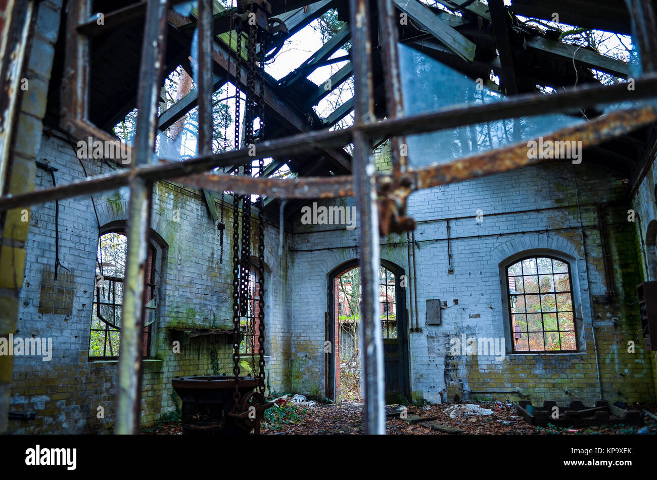 old lost abandonend factory building Stock Photo - Alamy
