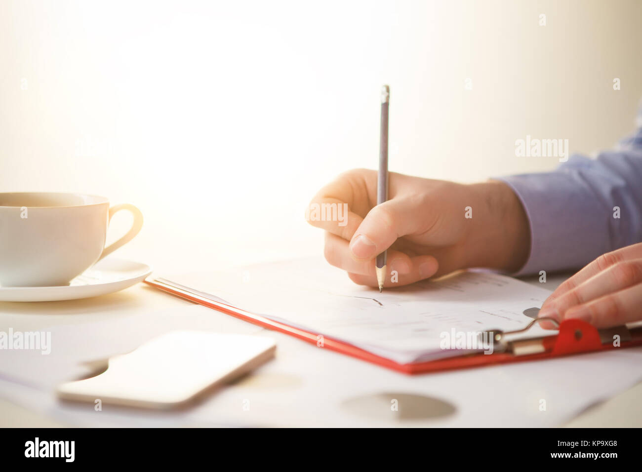 The male hand drawing a graph of growth Stock Photo - Alamy
