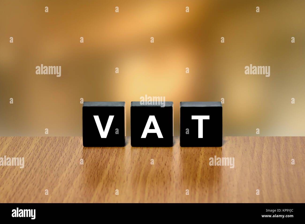 VAT or value added tax on black block Stock Photo - Alamy