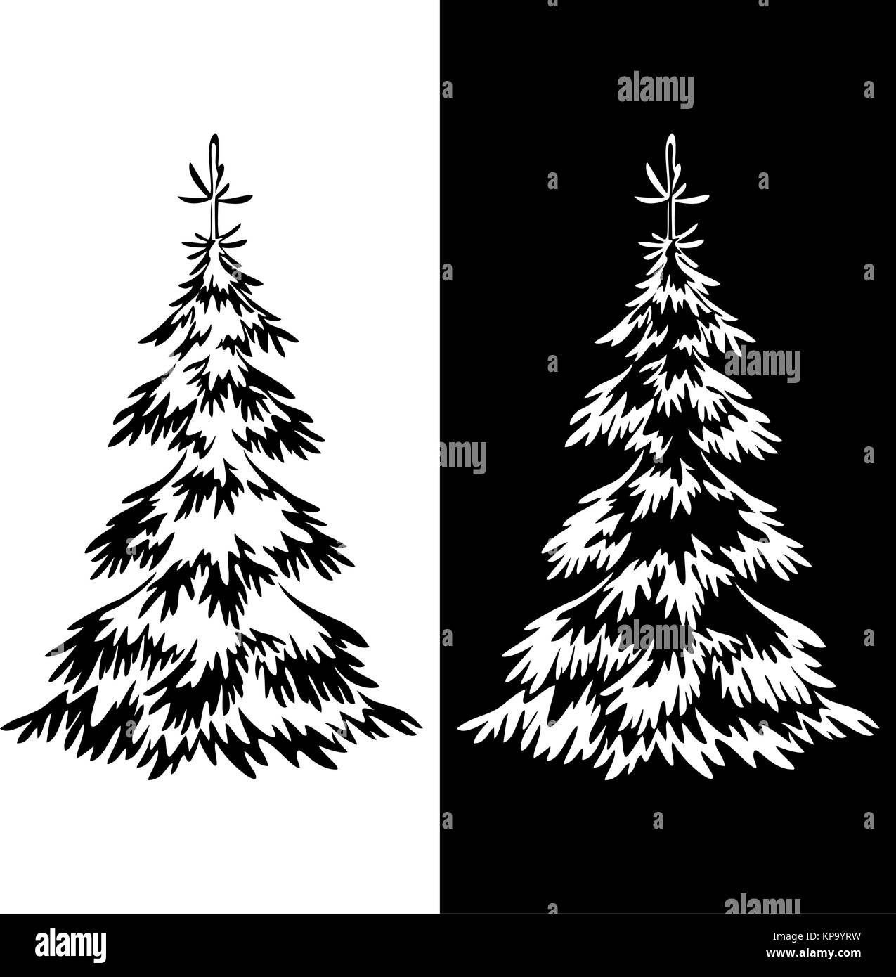 Christmas Fir Tree Pictograms Stock Vector Image & Art - Alamy