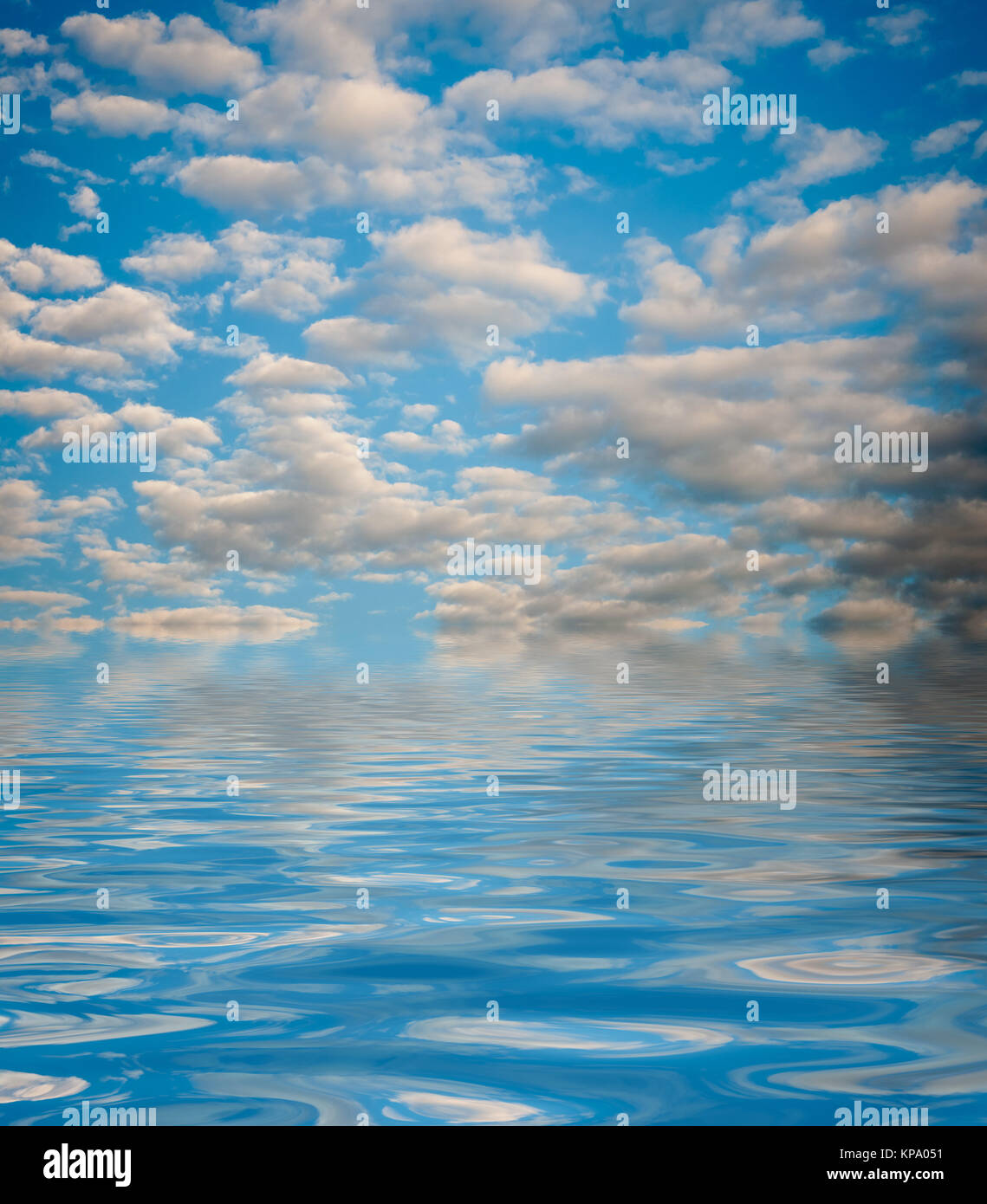 Surface Rippled of water with clouds and sky background Stock Photo - Alamy