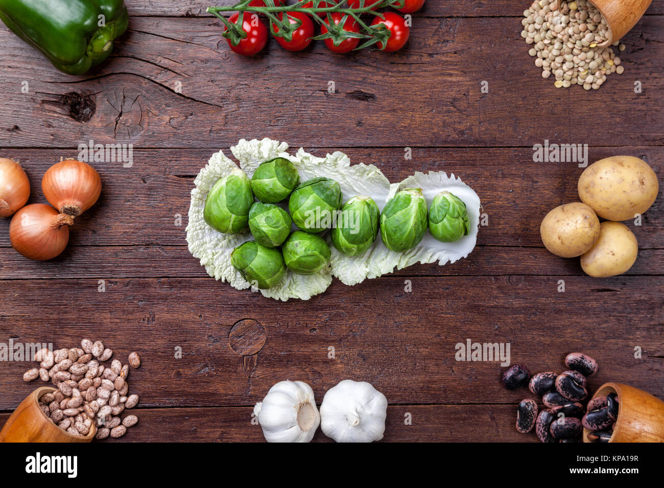 Fresh and healthy organic vegetables and food ingredients Stock Photo ...