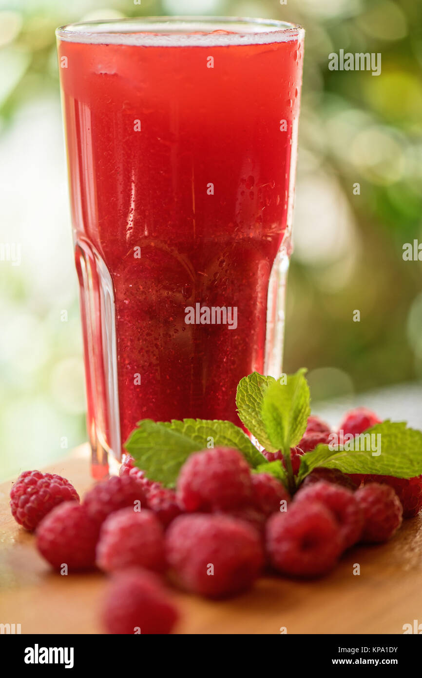 fruit drink with raspberries Stock Photo - Alamy