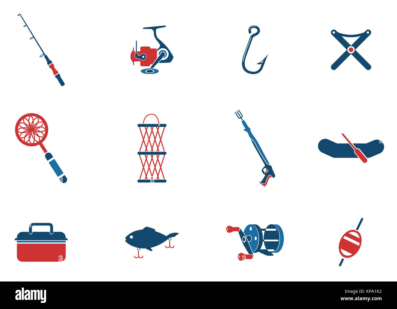 Fishing icon set Stock Photo - Alamy