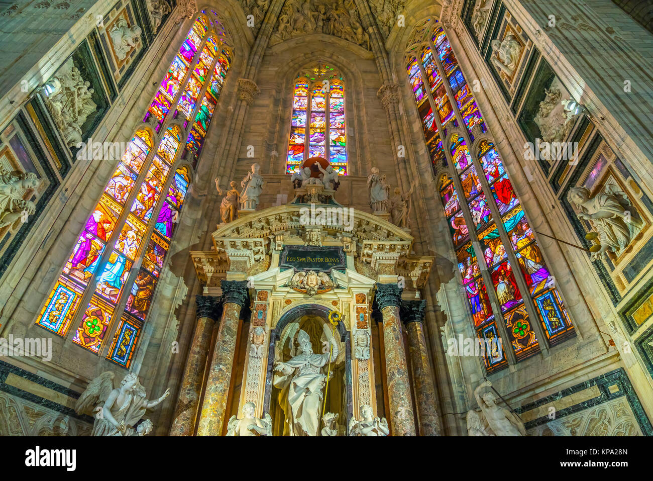 MILAN, ITALY - OCTOBER 24, 2017: Interior of the Milan Cathedral (Duomo ...