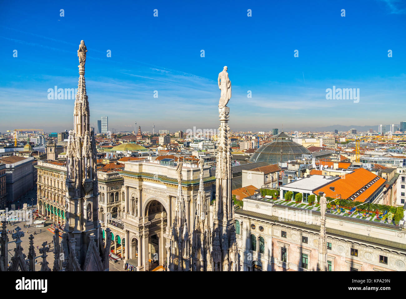 Skyline of Milan, view from the roof of Duomo of Milan, (Milan ...