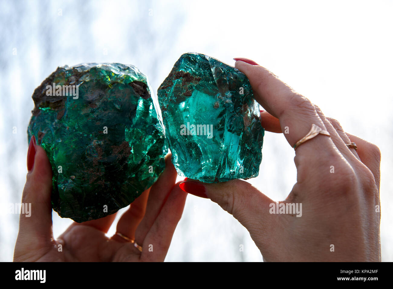 Raw glass rocks Stock Photo - Alamy