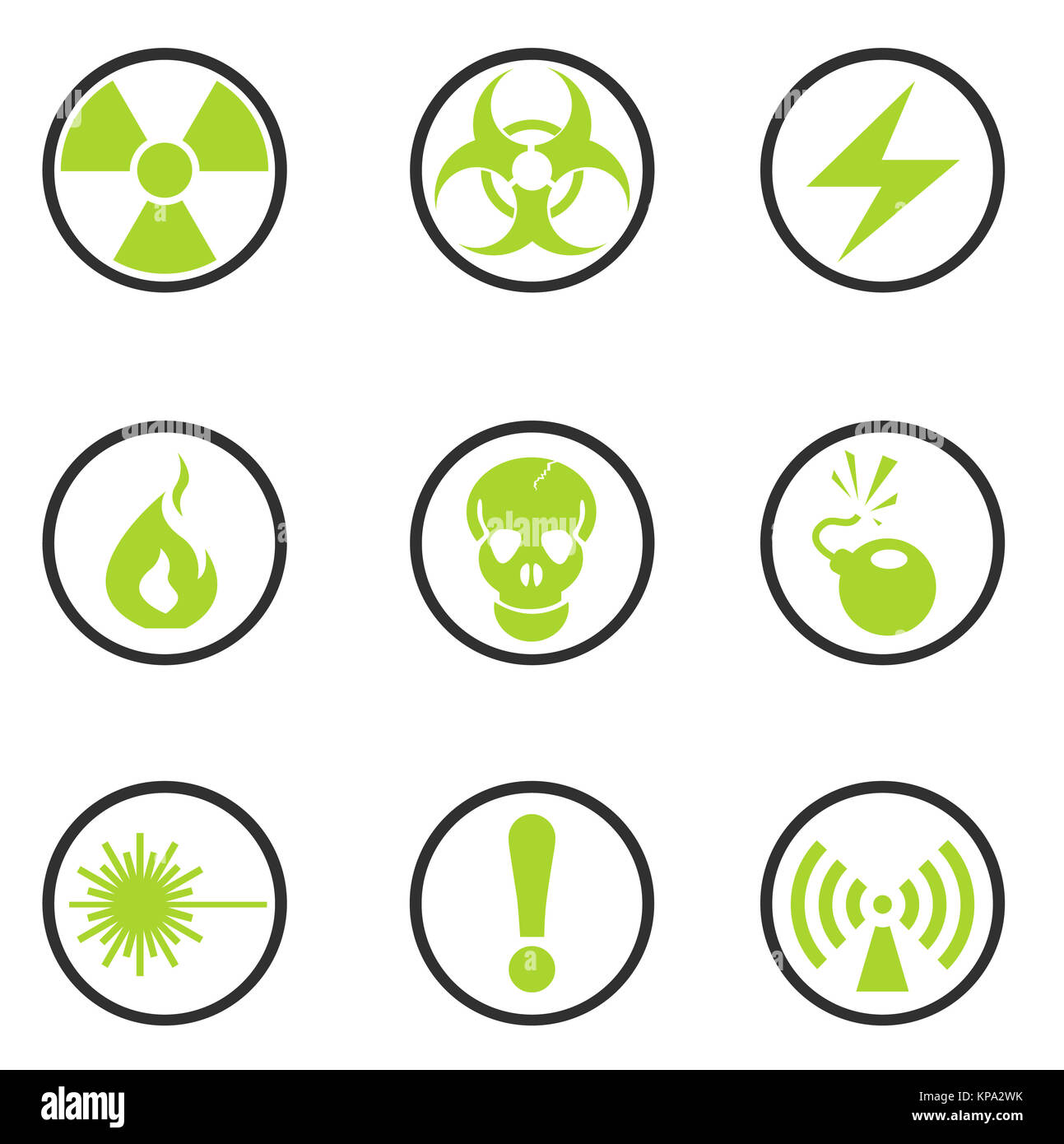 Hazard Sign Icons Stock Photo - Alamy