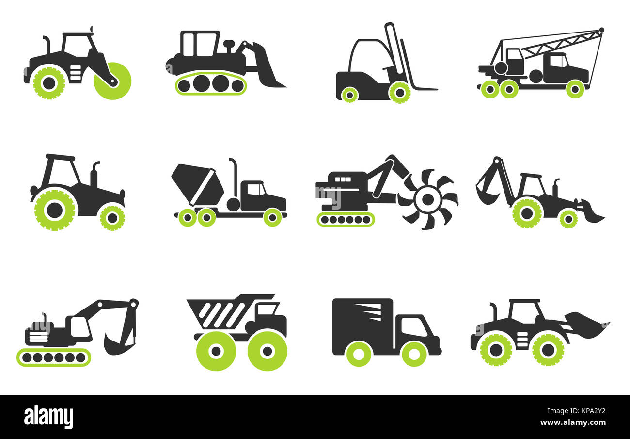 Symbols of Construction Machines Stock Photo - Alamy