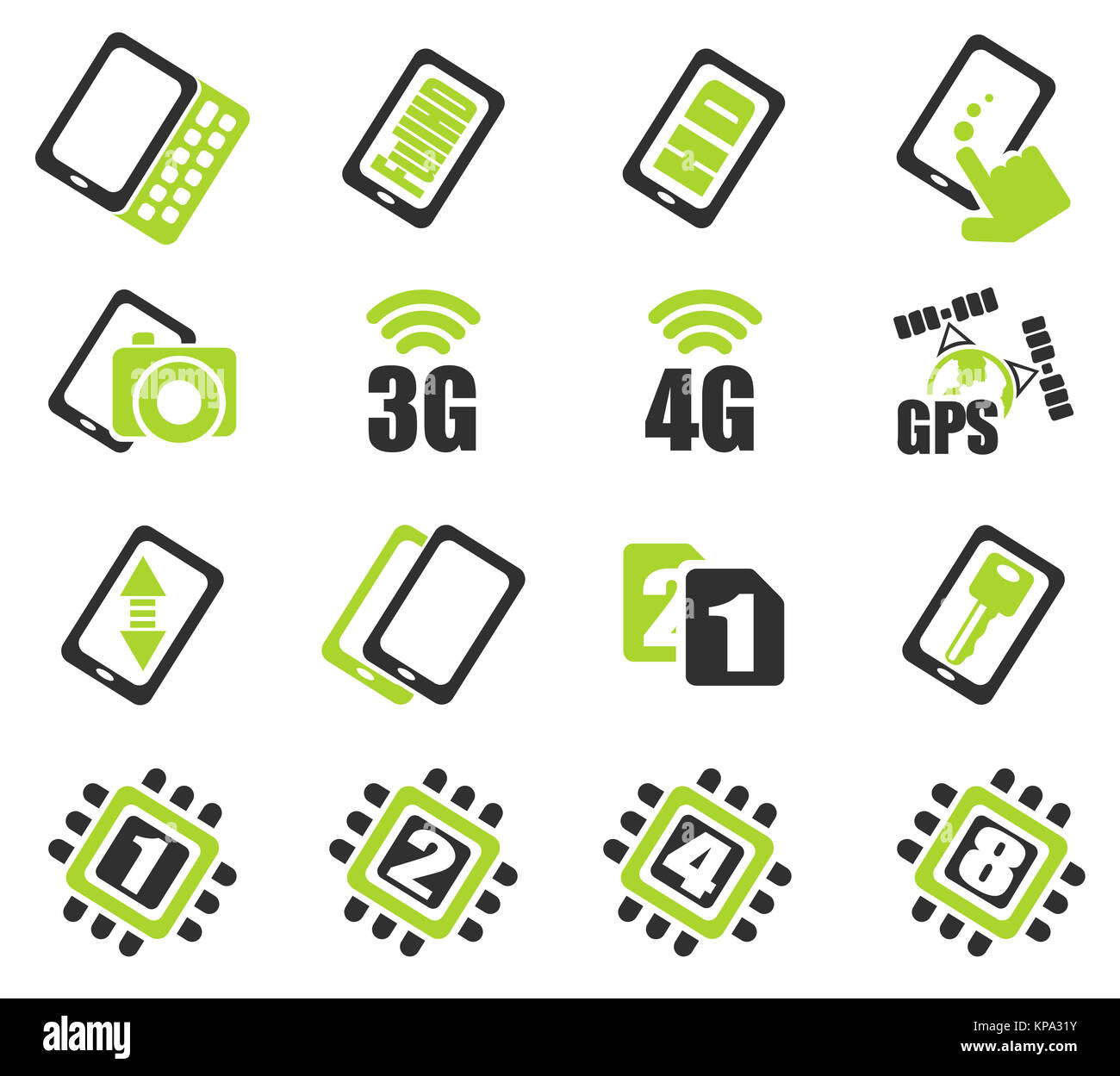 Mobile or smartphone specifications and functions Stock Photo - Alamy