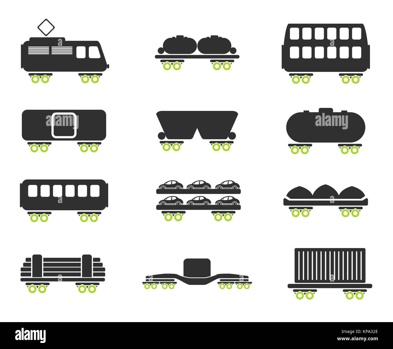 Rail-freight traffic icons Stock Photo - Alamy