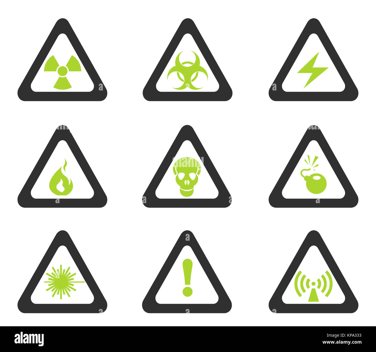 Hazard Sign Icons Stock Photo - Alamy