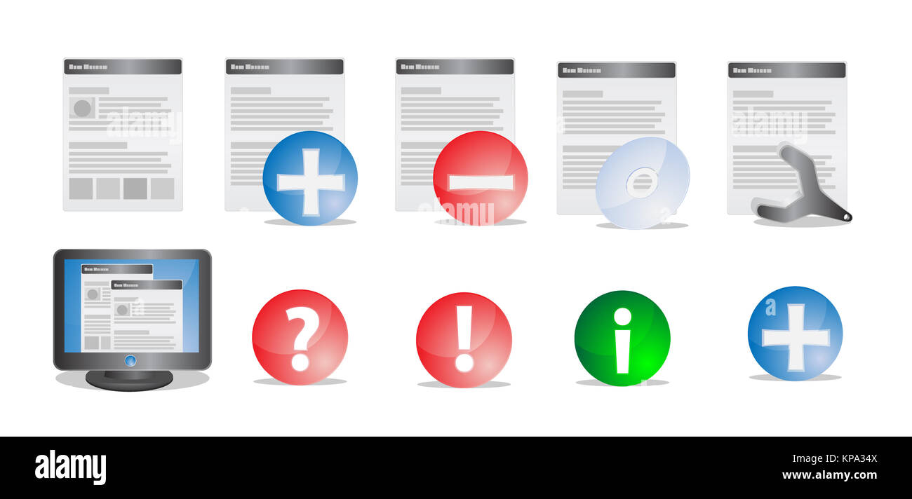 Interface icon set Stock Photo - Alamy