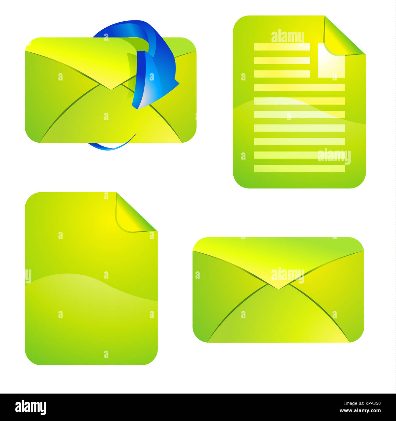 Green envelope and paper Stock Photo - Alamy