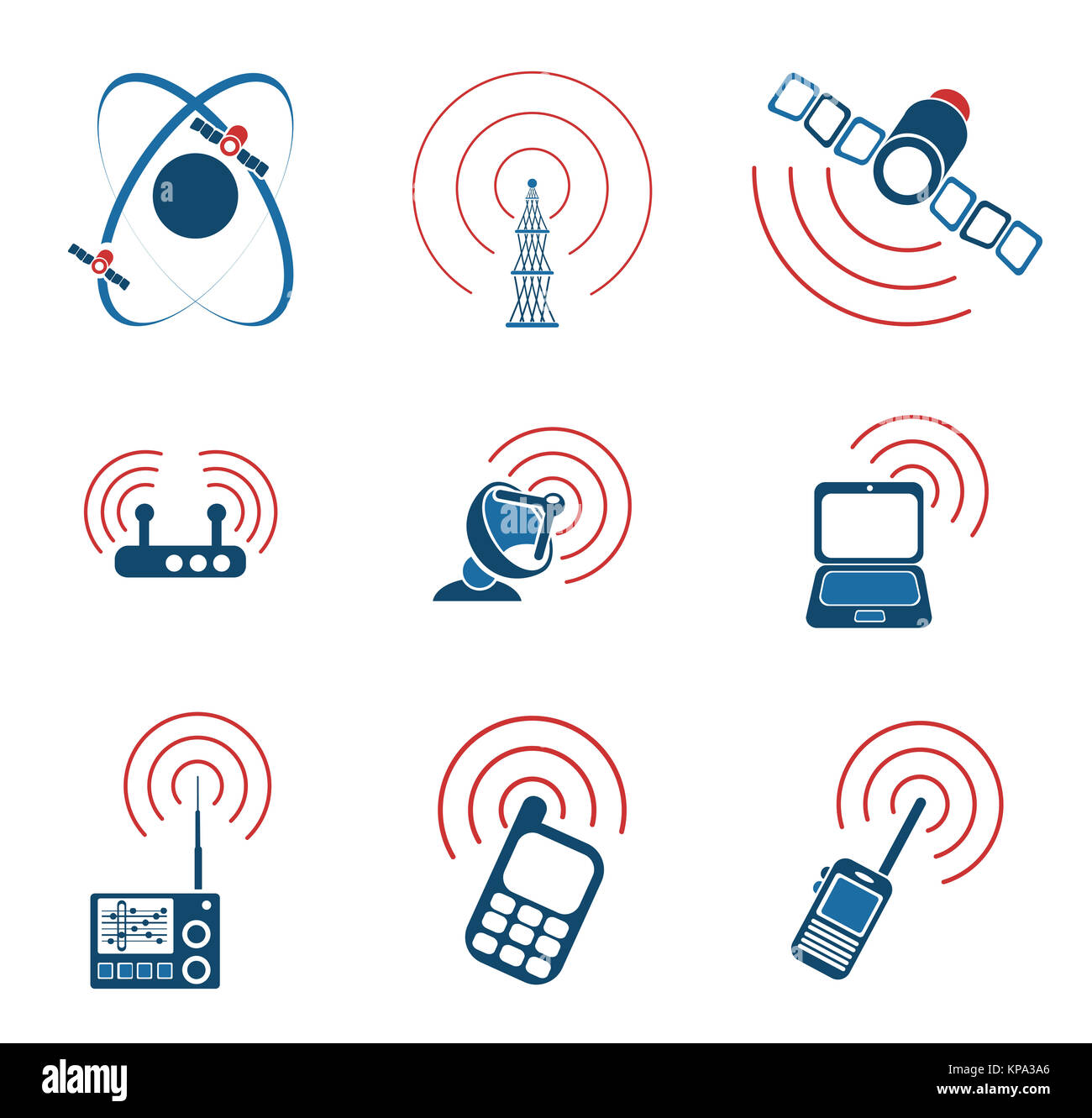 Radio signal simple vector icons Stock Photo - Alamy