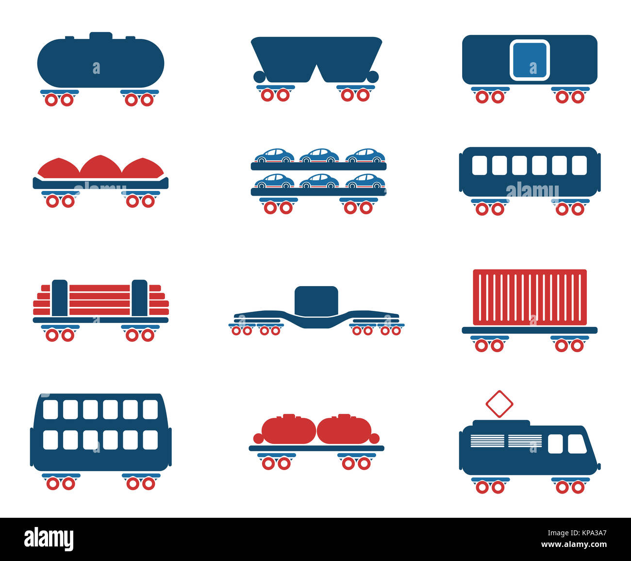Rail-freight traffic icons Stock Photo - Alamy