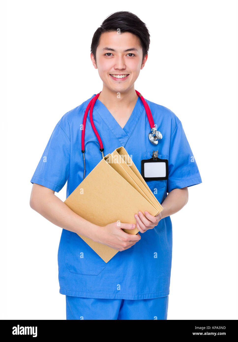 Doctor hold with folder Stock Photo - Alamy
