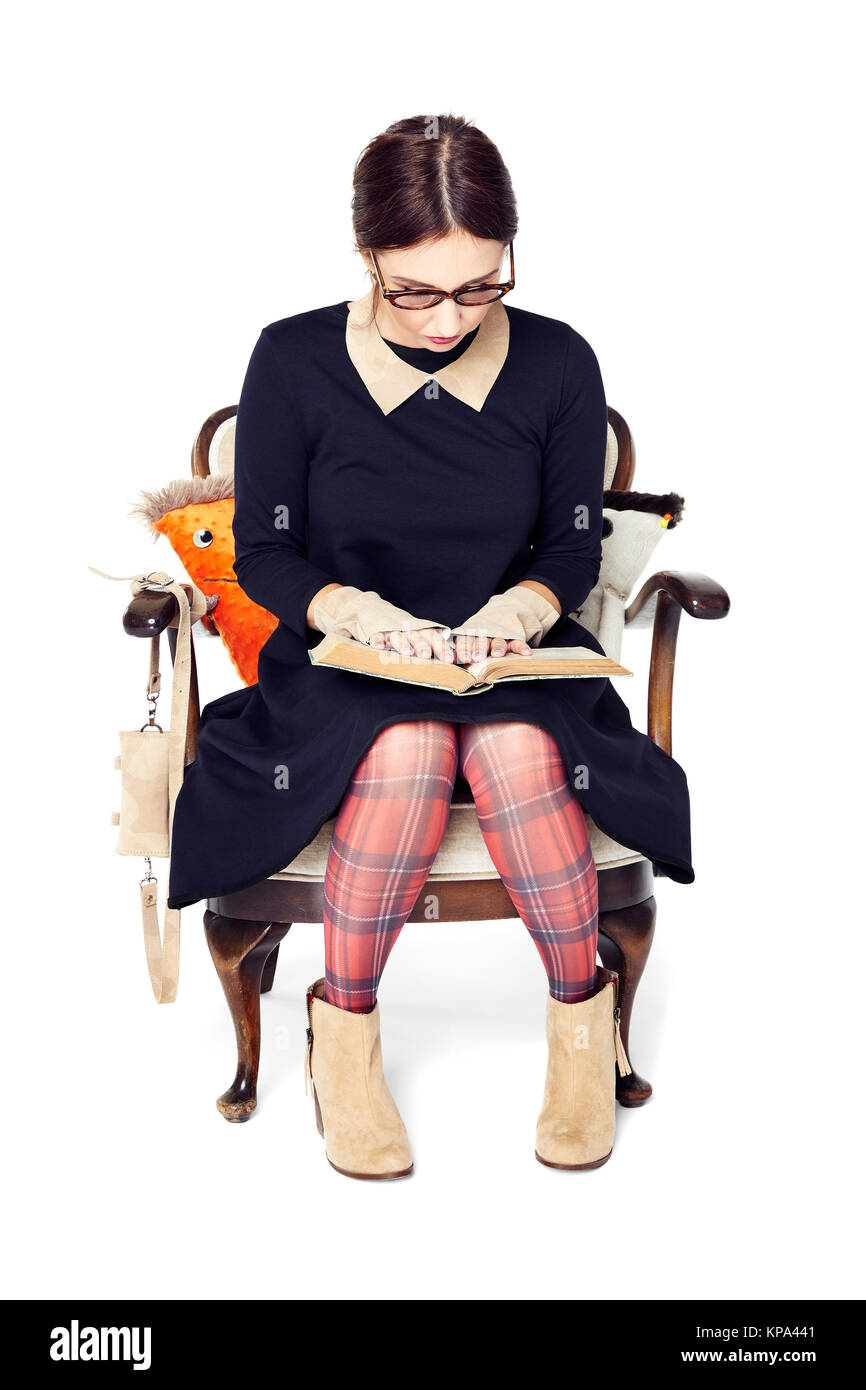 Reading A Book Stock Photo - Alamy