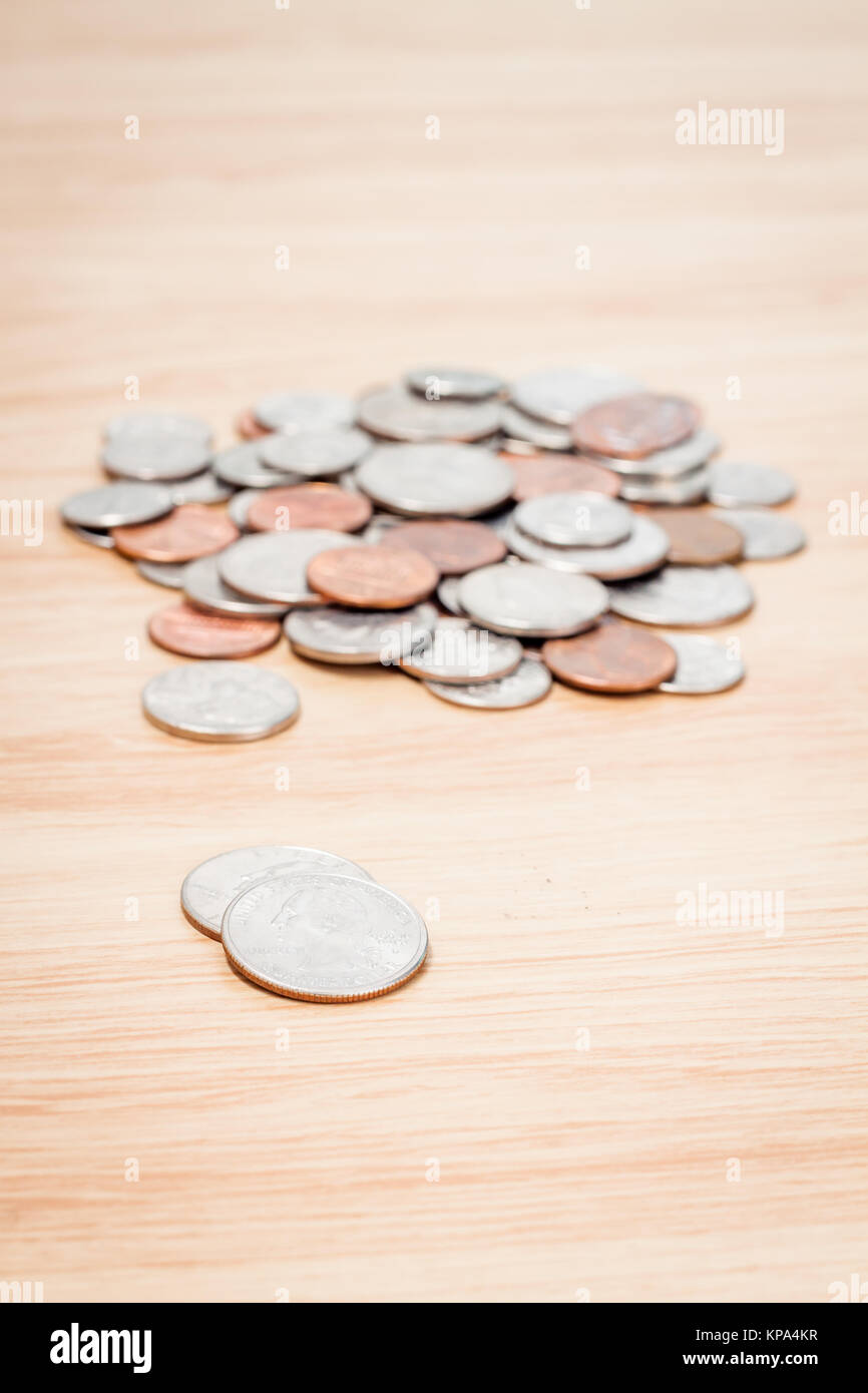 Background made of various US coins Stock Photo - Alamy