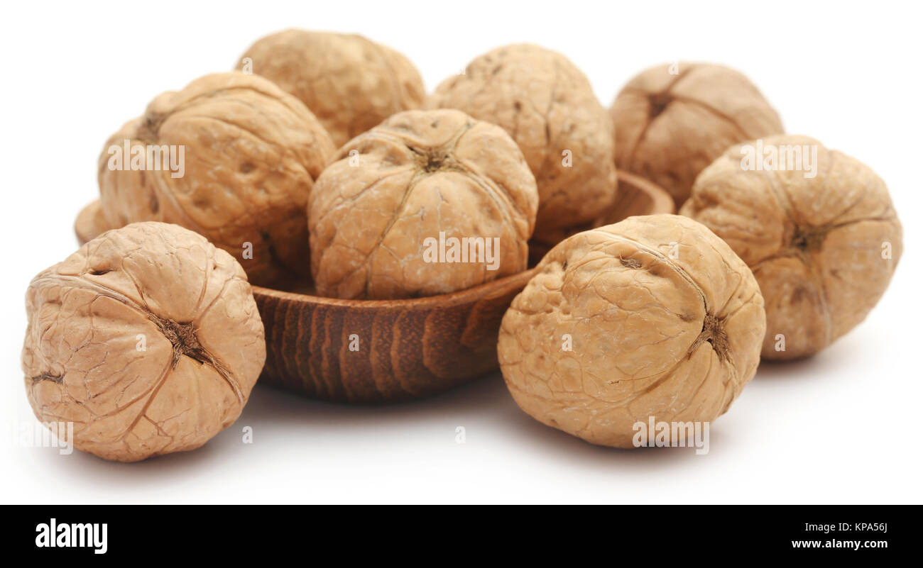 Walnut isolated over white background Stock Photo - Alamy