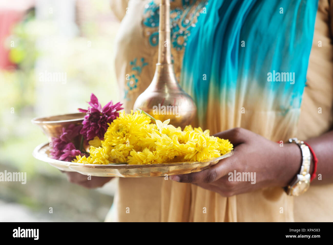 Indian religious offerings Stock Photo - Alamy
