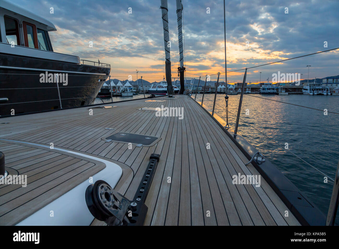 CANNES, FRANCE - SEPTEMBER 9th, 2015. Yachts anchored in Port Pierre ...