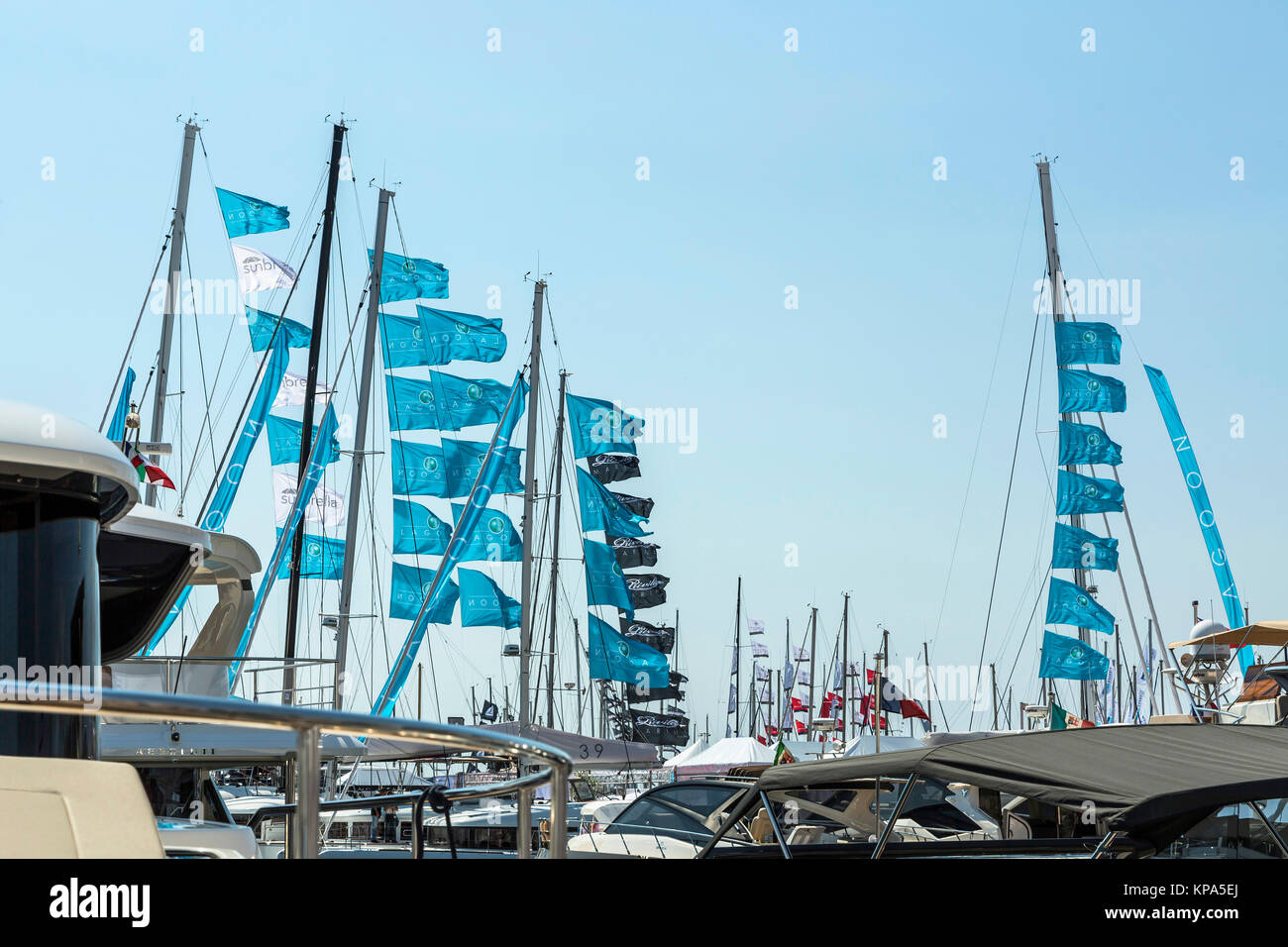 CANNES, FRANCE - SEPTEMBER 9th, 2015. Yachts anchored in Port Pierre ...