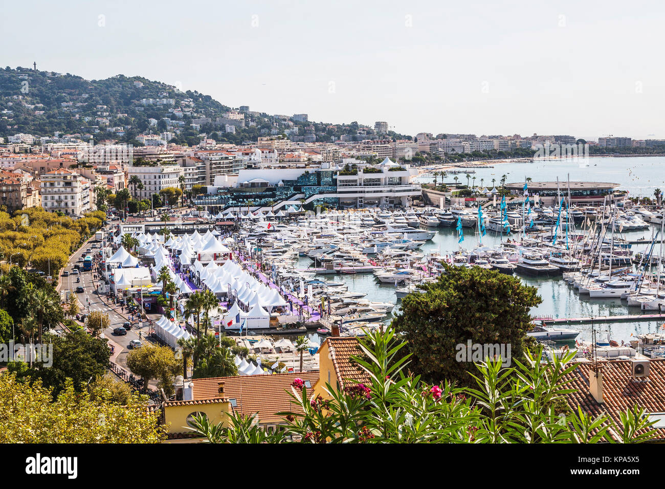 CANNES, FRANCE - SEPTEMBER 9th, 2015. Yachts anchored in Port Pierre ...