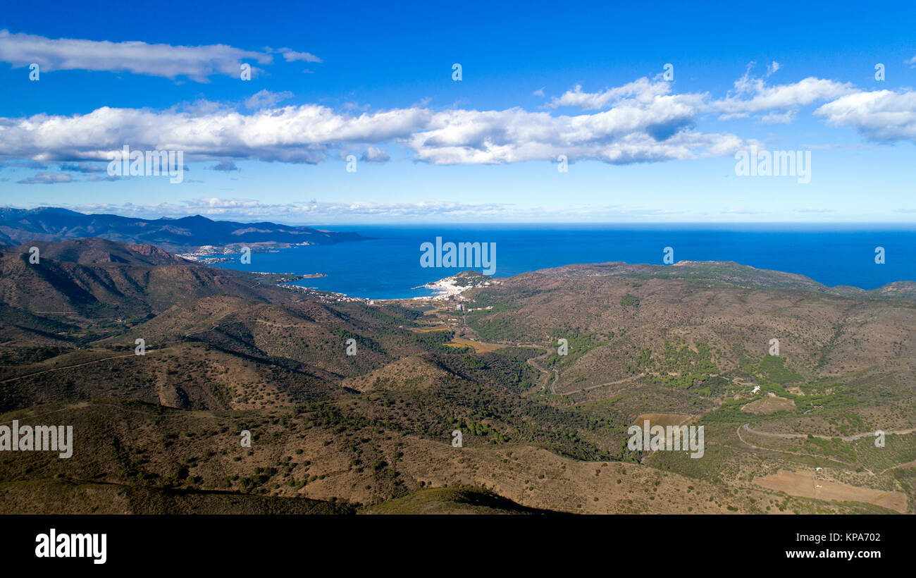 Aerial photo of Cap de Creus natural park in Cadaques, Spain Stock ...