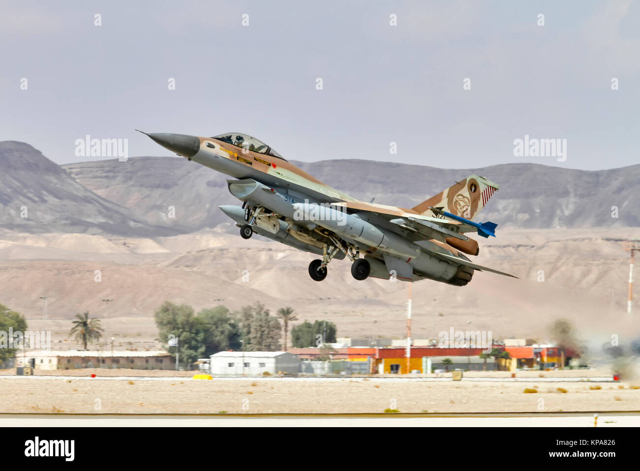 Israeli Air Force (IAF) General Dynamics F-16C at take off ...