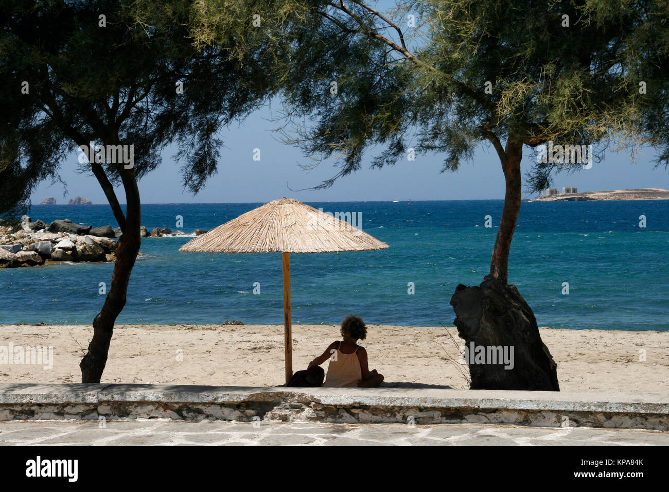 Woman Sunbathe Sunny Summer Beach Relaxing Concept Stock Photo - Alamy