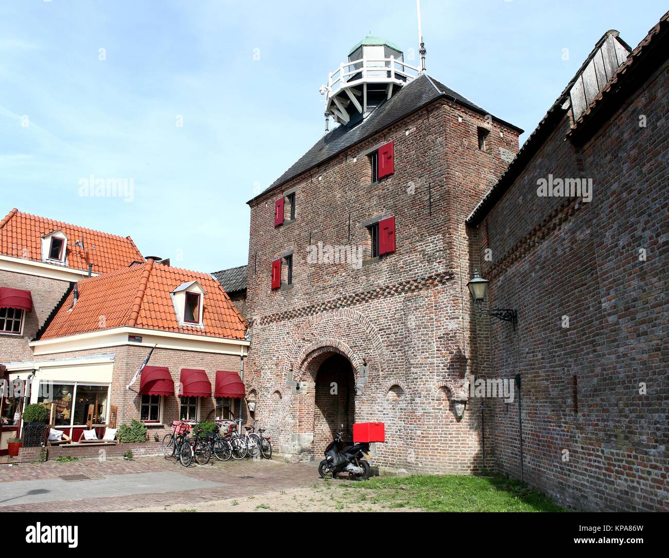 Just outside the 14th century Vischpoort (Fish Gate) in the medieval ...