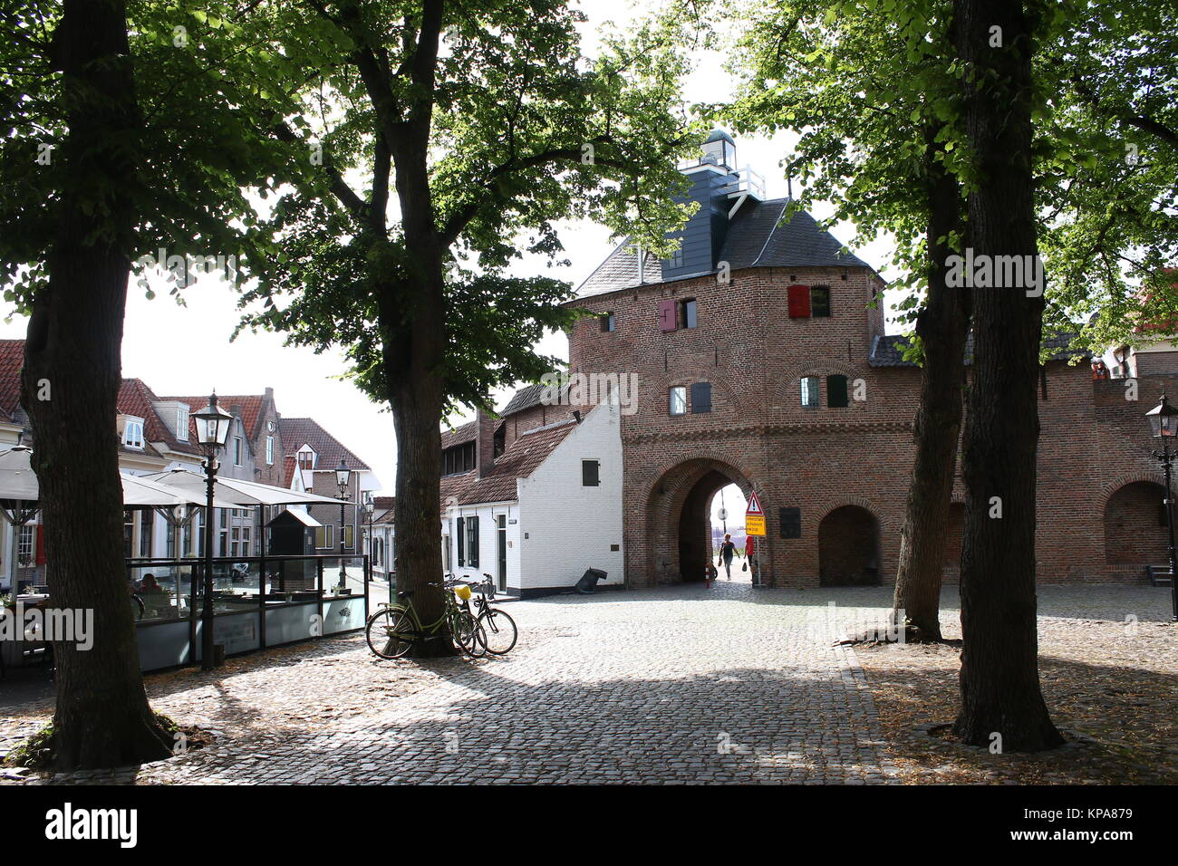 14th century Vischpoort (Fish Gate) in the medieval inner city of ...