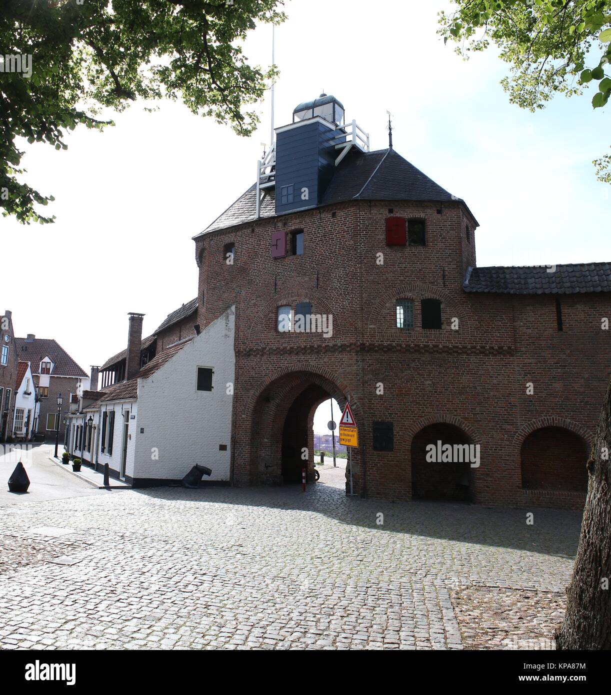 14th century Vischpoort (Fish Gate) in the medieval inner city of ...