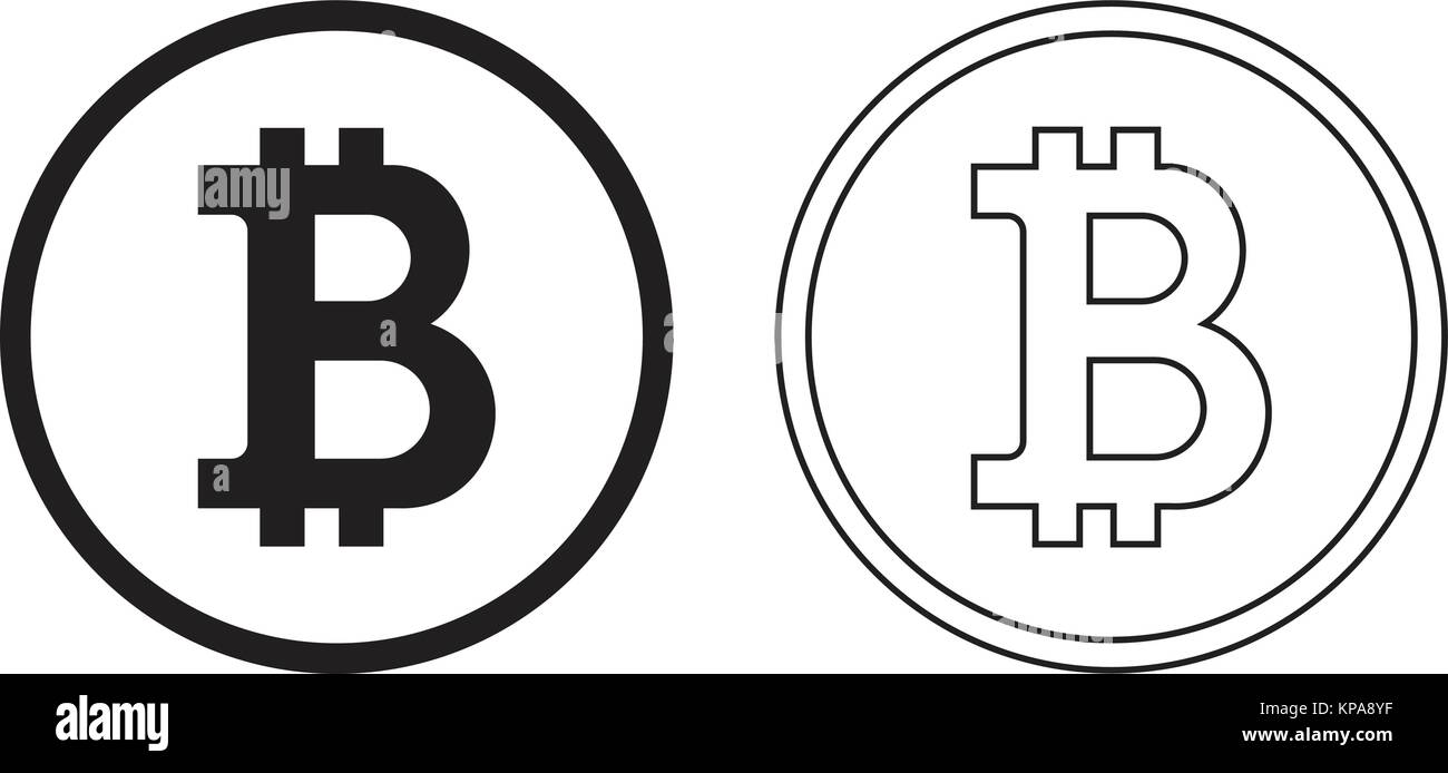 Bitcoin icon with outline and normal style. Logo with trendy line style ...