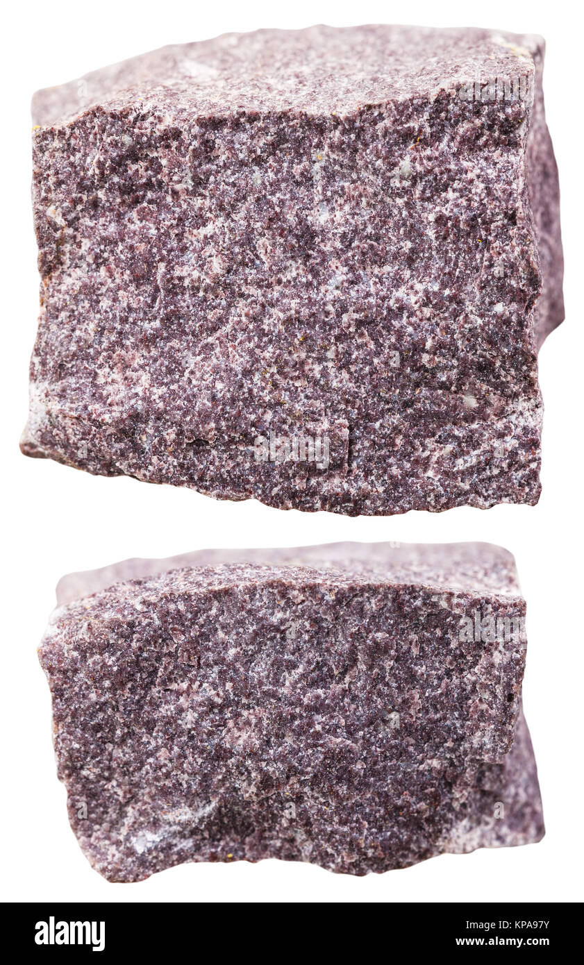 two red alunite mineral stones isolated Stock Photo - Alamy