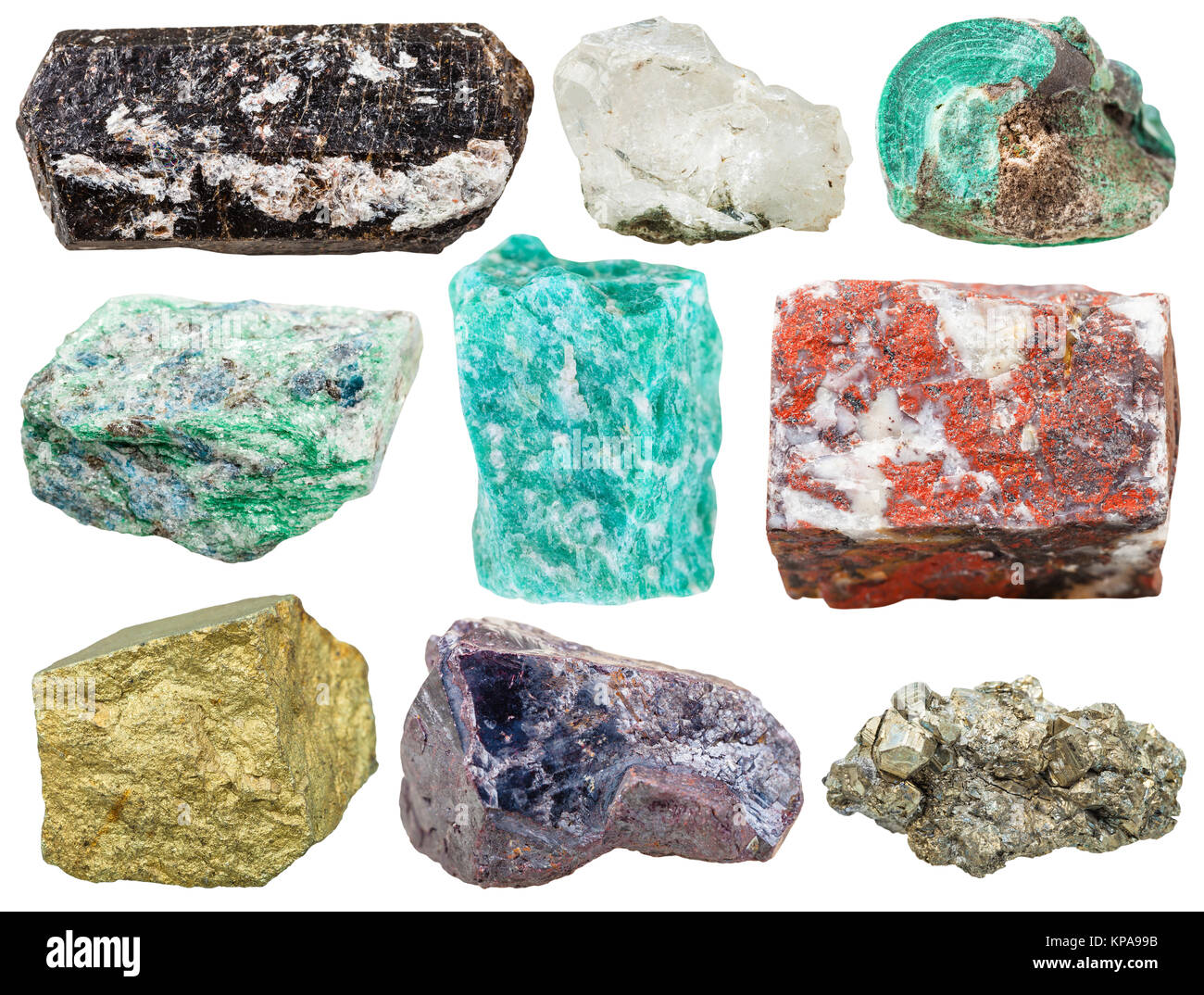 set of various mineral rocks and stones isolated Stock Photo - Alamy