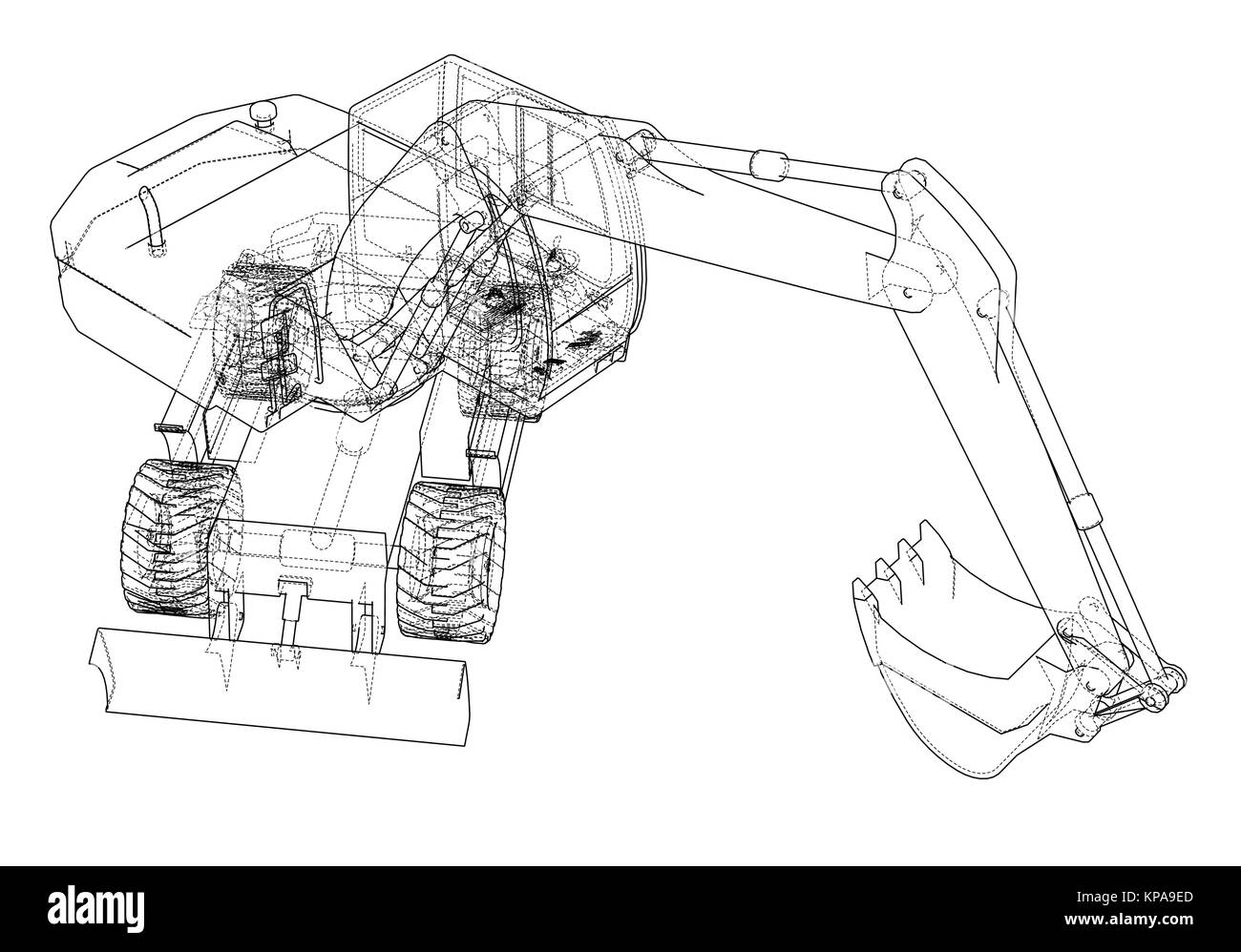 Hydraulic excavator grab Stock Vector Images - Alamy